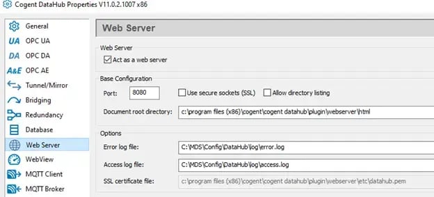 Cogent DataHub V11 Provides Secure Remote Configuration Built In